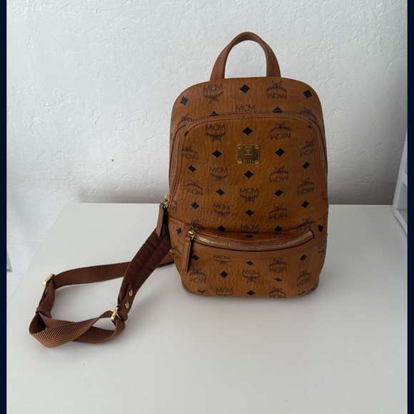 MCM | Bags | Mcm Brown Backpack Iconic Monogram Design | Poshmark